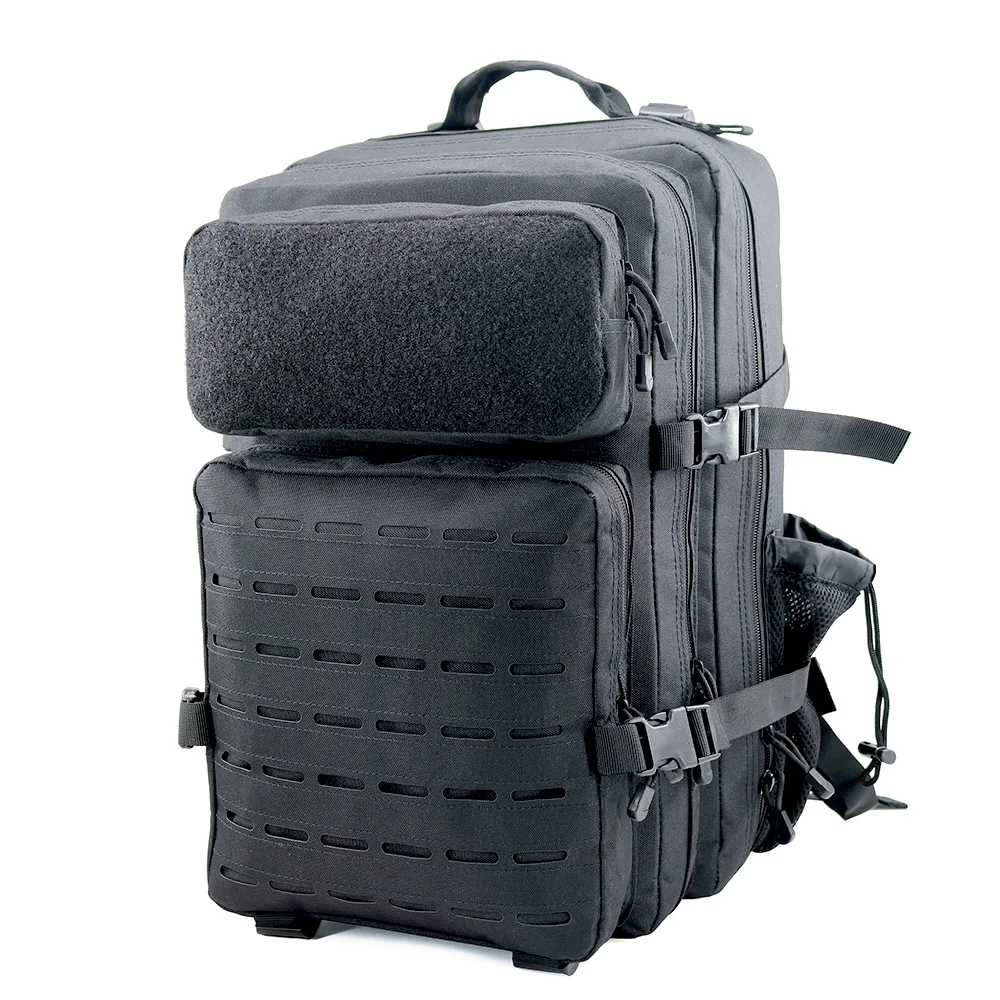 Black Tactical Rucksack – Waterproof 45L MOLLE Backpack with Velcro ...